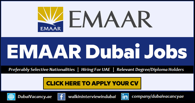 EMAAR Careers in Dubai 2025 Multiple Job Vacancies